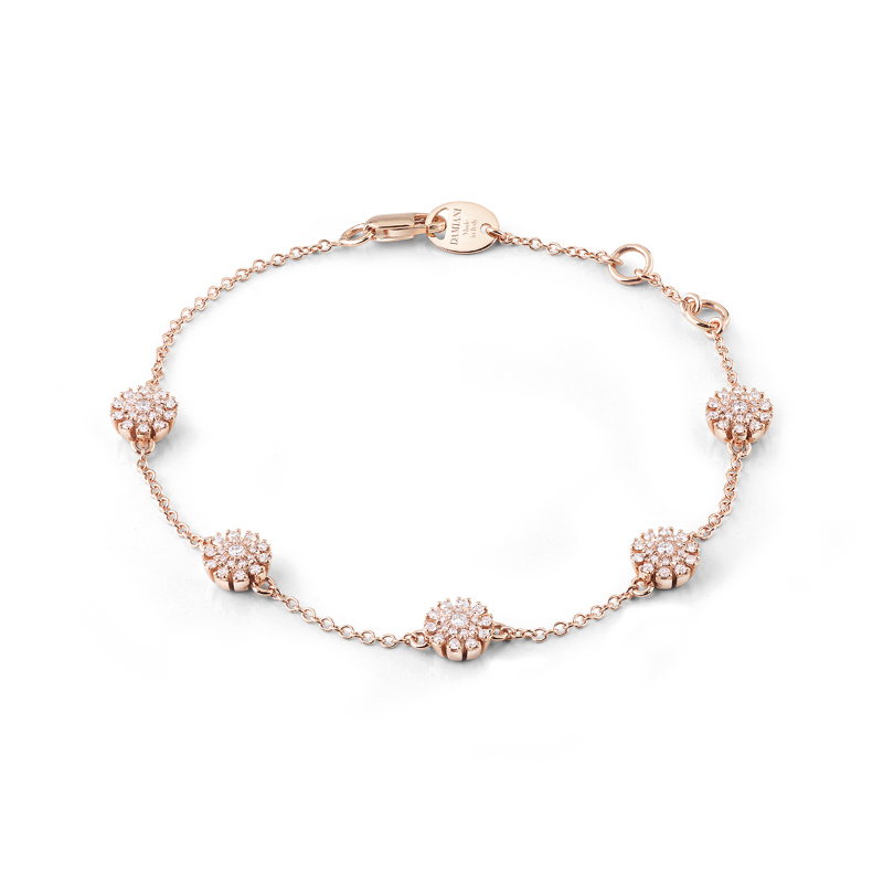 DAMIANI 18K ROSE GOLD DIAMOND MARGHERITA BRACELET 0.5200. - DBZZ21147