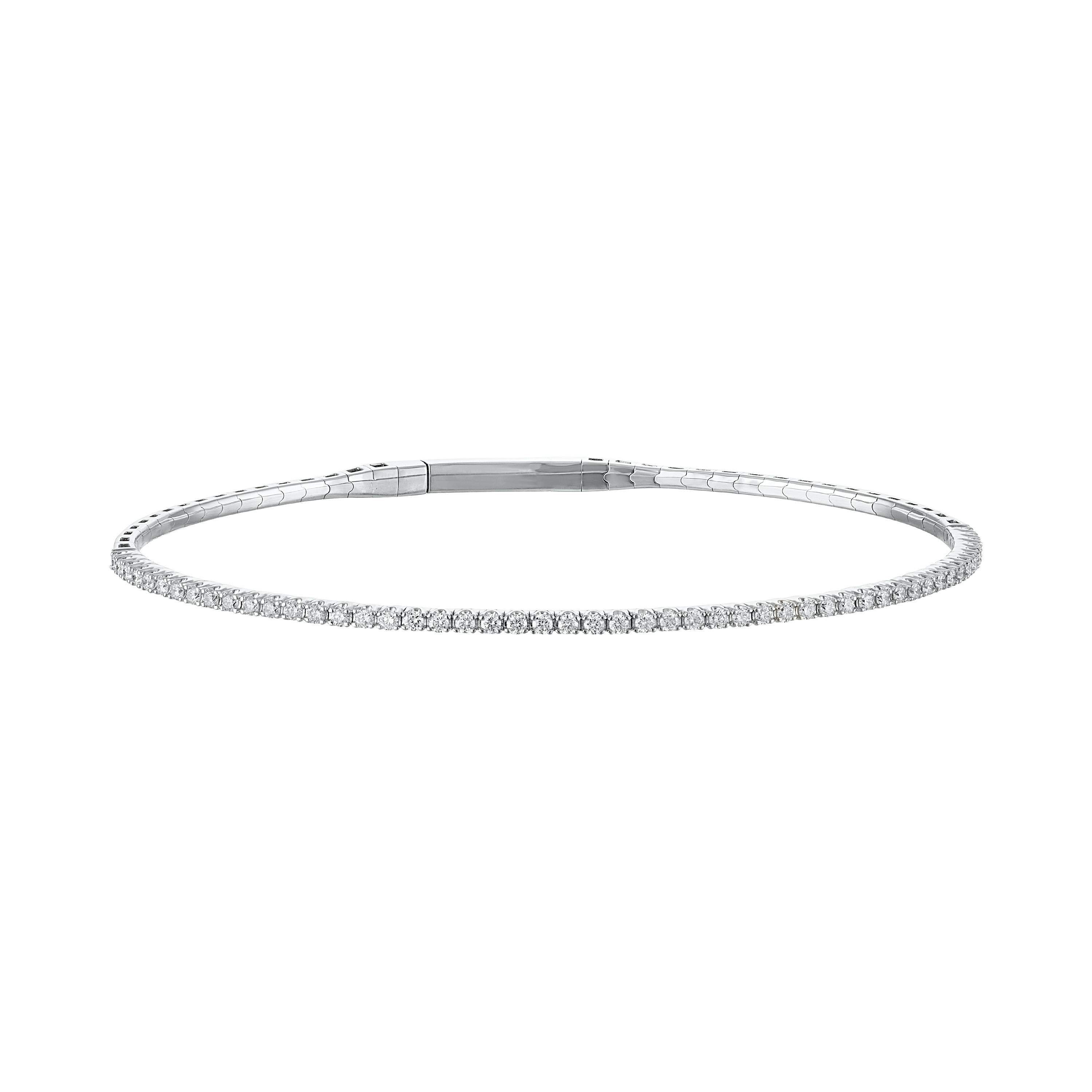 The Broad Street 14k White Gold and Diamond Flexi Bracelet. 0.55ctw ...